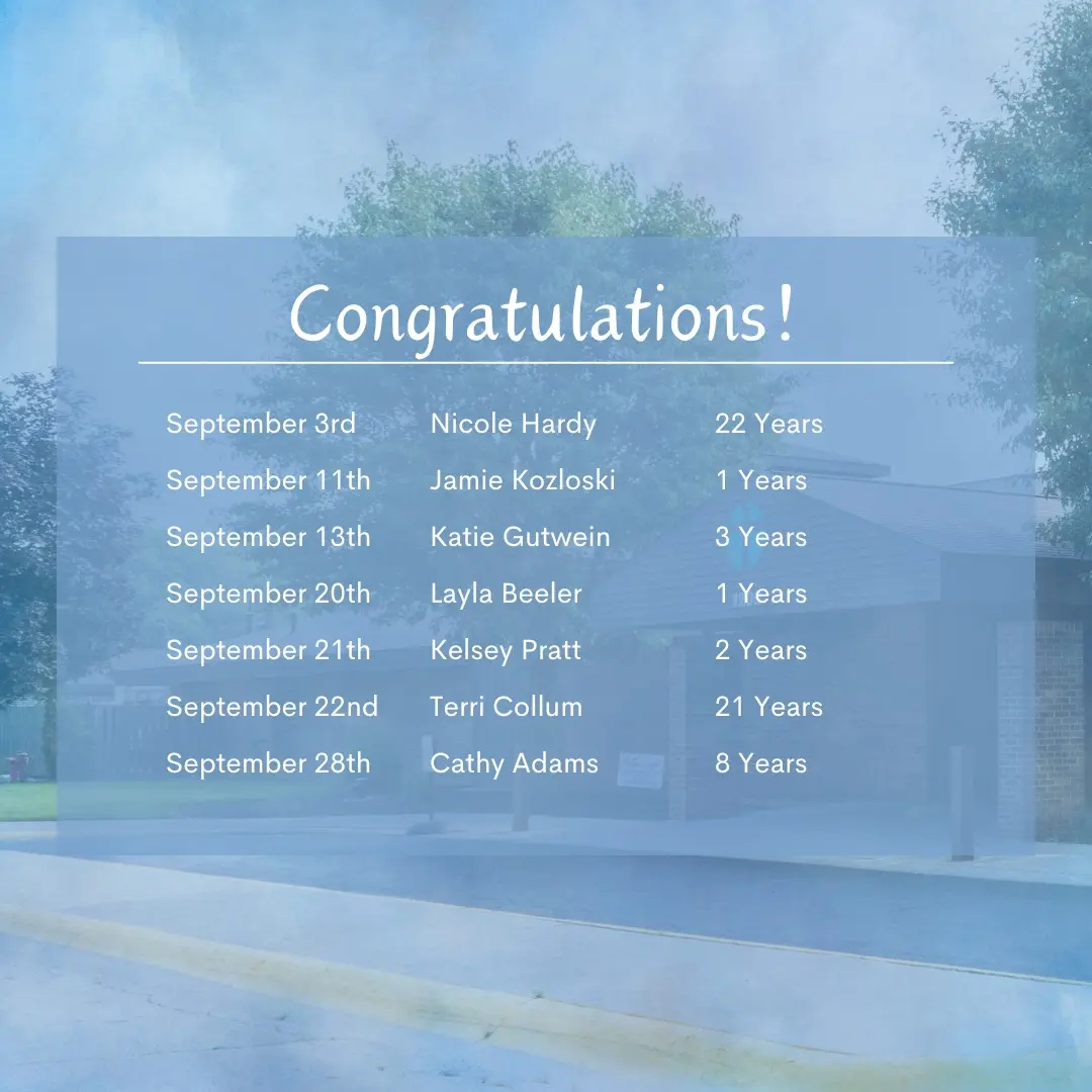 Celebrating our September Work Anniversaries! | News | Saint Anthony ...